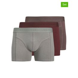 Jack & Jones Jack & Jones 3er-Set: Boxershorts "Jacordinary" in Grau/ Braun/ Rot - 43% | Gr&ouml;&szlig;e M | Herren-waesche