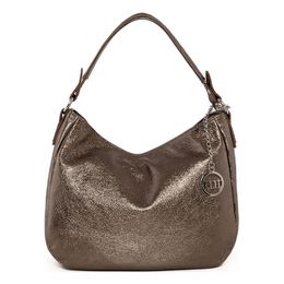 Mia Tomazzi Leder-Schultertasche "Molise" in Goldbraun - (B)30 x (H)20 x (T)8 cm - 72% | Damen-taschen