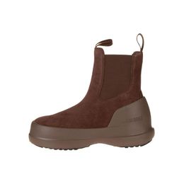 Moon Boot Lederboots "Luna Chelsea Suede" in Hellbraun - 64% | Gr&ouml;&szlig;e 43 | Damen-stiefel