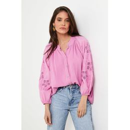 Rodier Lin Leinen-Bluse in Rosa - 79% | Gr&ouml;&szlig;e S/M | Damen-blusen