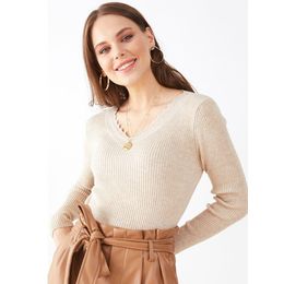 Milan Kiss Pullover in Beige - 70% | Gr&ouml;&szlig;e L | Damen-pullover-cardigans