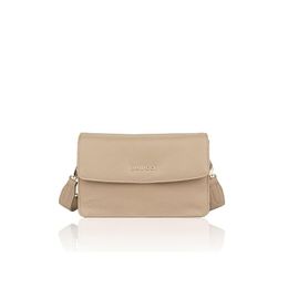 Bellicci Leder-Umh&auml;ngetasche "Caprisha" in Beige - (B)24 x (H)15 x (T)7 cm - 48% | Damen-taschen