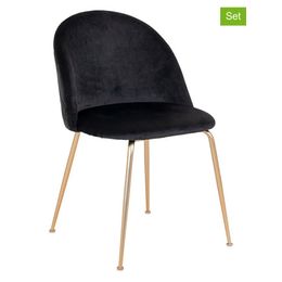 House Nordic 2er-Set: St&uuml;hle in Gold/ Schwarz - (B)52 x (H)51 x (T)78 cm - 75% | Sitzmoebel