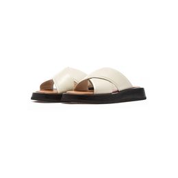 Tamaris Leder-Pantoletten in Creme - 63% | Gr&ouml;&szlig;e 39 | Damen-pantoletten