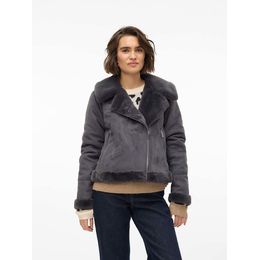 V&eacute;ro Moda Vero Moda Kunstlederjacke "Peggy" in Grau - 56% | Gr&ouml;&szlig;e L | Damenjacken