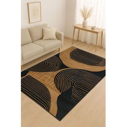 Mioli Kurzflor-Teppich in Schwarz/ Braun - 10% | Gr&ouml;&szlig;e 120x180 cm |