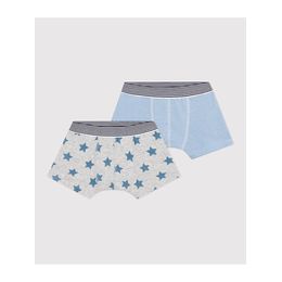 Petit Bateau 2er-Set: Boxershorts in Grau/ Hellblau - 42% | Gr&ouml;&szlig;e 92 | Baby-waesche