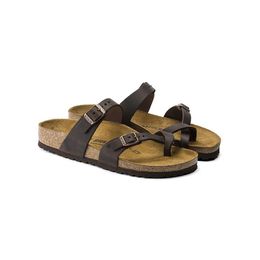 Birkenstock Leder-Zehentrenner "Mayari" in Dunkelbraun - Weite S - 38% | Gr&ouml;&szlig;e 36 | Damen-pantoletten