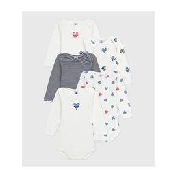 Petit Bateau 5er-Set: Bodys in Dunkelblau/ Wei&szlig; - 48% | Gr&ouml;&szlig;e 62 | Baby-bodys
