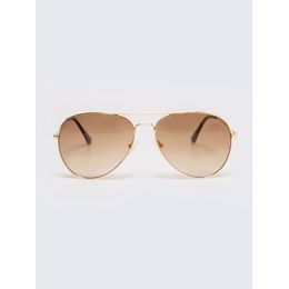 Big Star Unisex-Sonnenbrille in Gold/ Hellbraun - 27% | Damen-brillen