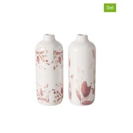 Boltze 2er-Set: Vasen "Bernada" in Creme/ Pink - (H)18,5 x &Oslash; 7 cm - 56% | Kerzen-vasen