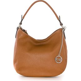 Mia Tomazzi Leder-Schultertasche "Molise" in Hellbraun - (B)30 x (H)20 x (T)8 cm - 75% | Damen-taschen