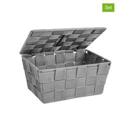 Wenko 2er-Set: Aufbewahrungsboxen ''Adria'' in Grau - (B)19 x (H)10 x (T)14 cm - 14% | Aufbewahren-servieren