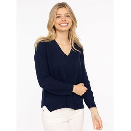 Zwillingsherz Kaschmir-Pullover in Dunkelblau - 54% | Gr&ouml;&szlig;e M | Damen-pullover-cardigans