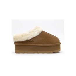 Clarks Leder-Hausschuhe in Hellbraun - 51% | Gr&ouml;&szlig;e 39 | Damen-pantoletten