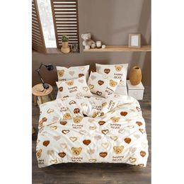 Elizabed Bettw&auml;sche-Set ''Teddy Bear Heart'' in Creme - 57% | Gr&ouml;&szlig;e 240x220 cm | Bettwaesche-bettwaren
