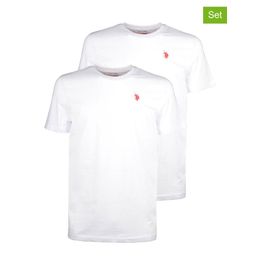 U.S. Polo Assn. 2er-Set: Shirts in Wei&szlig; - 44% | Gr&ouml;&szlig;e L | Herren-plussize