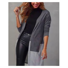 Milan Kiss Cardigan in Grau/ Anthrazit - 64% | Gr&ouml;&szlig;e L | Damen-pullover-cardigans