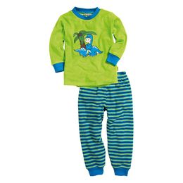 Playshoes Pyjama in Gr&uuml;n/ Blau - 46% | Gr&ouml;&szlig;e 92 | Baby-waesche