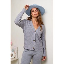 Soft Cashmere Cardigan in Grau - 76% | Gr&ouml;&szlig;e 34/36 | Damen-pullover-cardigans