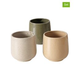 Boltze 3er-Set: Pflanzt&ouml;pfe "Mylana" in Khaki/ Creme/ Beige - (H)13 cm - 35% | Gartenwerkzeuge