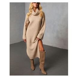 Milan Kiss Strickkleid in Beige - 68% | Gr&ouml;&szlig;e L | Damen-kleider