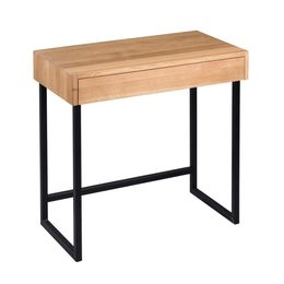 Livetastic Konsolentisch, Schwarz, Wildeiche, Holz, Metall, Wildeiche, massiv, 1 Schublade(n) Schubladen, 42x75x80 cm, Holzm&ouml;bel, Holztische, Konsolentische Holz