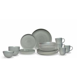 Asa Kombiservice Stilo, Grau, Keramik, 20-teilig, 0,3 ml, 32.5x29x29.5 cm, Essen & Trinken, Geschirr, Geschirr-Sets, Kombiservice