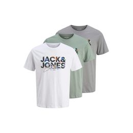 Jack & Jones JACK & JONES T-Shirt 'JJGEPLAS' Herren Gr&ouml;&szlig;e XS blau / grau / pastellgr&uuml;n / wei&szlig;