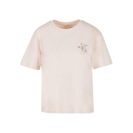 Merchcode T-Shirt 'Bloom Baby, Bloom' Damen Gr&ouml;&szlig;e XXXL lila / pastellpink / schwarz