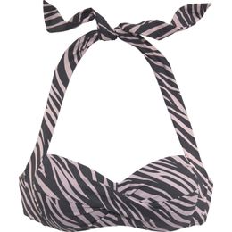 Lascana Damen Bandeau-Bikini-Top schwarz-bedruckt Gr&ouml;&szlig;e 38A