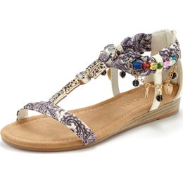 Lascana Damen Sandale creme Gr&ouml;&szlig;e 42