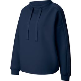 Heine Damen Sweatshirt mit Galonstreifen aus Ziersteinchen dunkelblau Gr&ouml;&szlig;e 44
