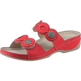 Waldl&auml;ufer Damen Pantolette mit gepolsterter Laufsohle rot Gr&ouml;&szlig;e 37