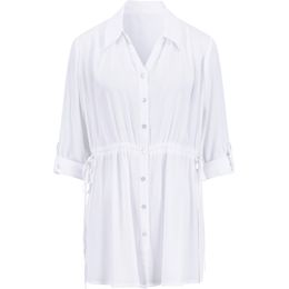 CR&Eacute;ATION L Damen Longbluse mit Tunnelzug in der Taille ecru Gr&ouml;&szlig;e 40