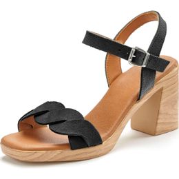 Lascana Damen Riemchensandalette schwarz Gr&ouml;&szlig;e 40