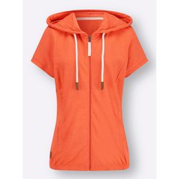 CR&Eacute;ATION L Damen Sweatjacke mit Nahttaschen orange Gr&ouml;&szlig;e 44