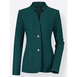 CR&Eacute;ATION L Damen Kurzblazer in Boucl&eacute;-Qualit&auml;t petrol Gr&ouml;&szlig;e 52