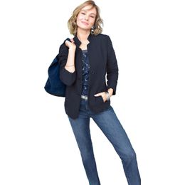 CR&Eacute;ATION L Damen Kurzblazer in Boucl&eacute;-Qualit&auml;t marine Gr&ouml;&szlig;e 36
