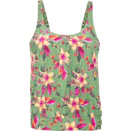Lascana Damen Tankini-Top salbei-pink bedruckt Gr&ouml;&szlig;e 42