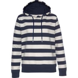H.I.S. Damen Kapuzensweatshirt marine-ecru-gestreift Gr&ouml;&szlig;e 32/34
