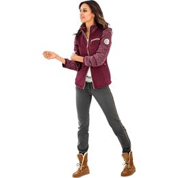CR&Eacute;ATION L Damen Fleecejacke im Mix aus Fleece und Strick beere-meliert Gr&ouml;&szlig;e 38