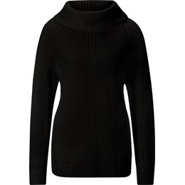 Heine Damen Rollkragenpullover mit aufwendigem Strickmuster schwarz Gr&ouml;&szlig;e 42