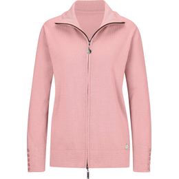 CREATION L PREMIUM Damen Feinstrickjacke mit gestreiften Abschl&uuml;ssen rosenquarz Gr&ouml;&szlig;e 40