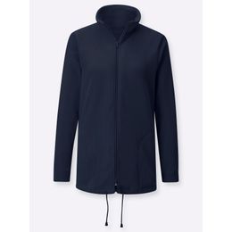 CR&Eacute;ATION L Damen Fleecejacke Kordeldurchzug am Saum marine Gr&ouml;&szlig;e 48