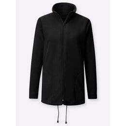 CR&Eacute;ATION L Damen Fleecejacke Kordeldurchzug am Saum schwarz Gr&ouml;&szlig;e 24
