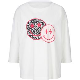 Heine Damen 3/4-Arm-Shirt mit Smileys ecru Gr&ouml;&szlig;e 44