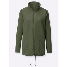CR&Eacute;ATION L Damen Fleecejacke Kordeldurchzug am Saum gr&uuml;n Gr&ouml;&szlig;e 54