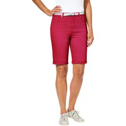 CR&Eacute;ATION L Damen Jeansbermudas mit Gratis-G&uuml;rtel rot Gr&ouml;&szlig;e 36