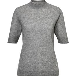 CREATION L PREMIUM Damen Kaschmirpullover mit Stehkragen grau Gr&ouml;&szlig;e 36/38